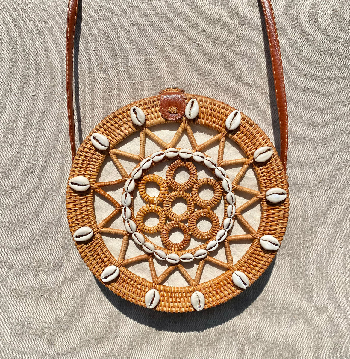 Large Boho Rattan Purse – The Moonlit Shell